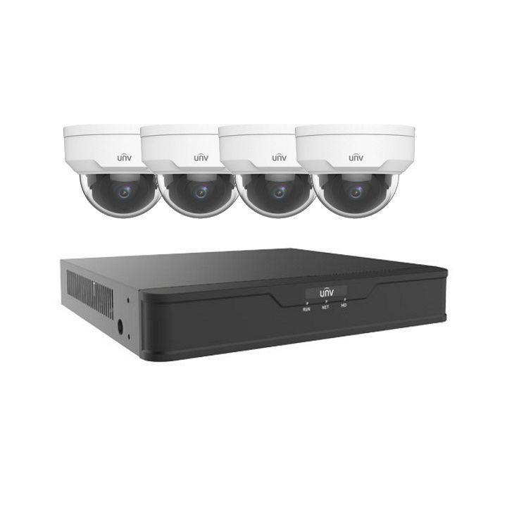 UNV NVR 4CH 1TB & 4x 2MP Starlight Mini Dome Cameras Kit UNVKIT3 | CRK ...